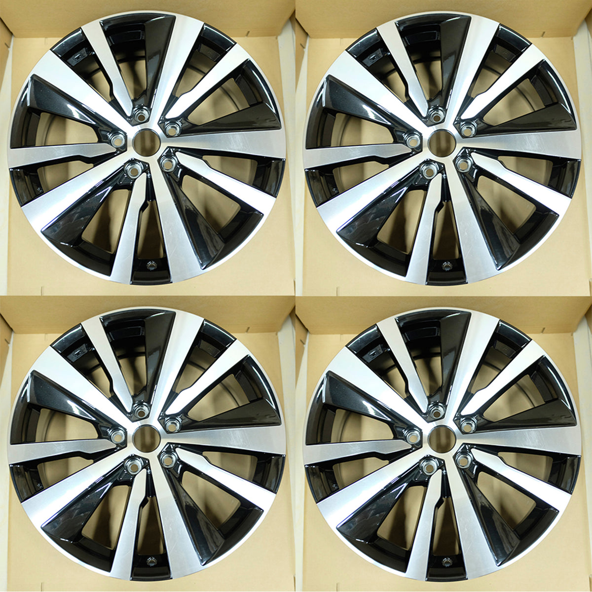 19" Set of 4 19X8 Machined Black Alloy Wheels For Nissan Altima 2019-2 ...