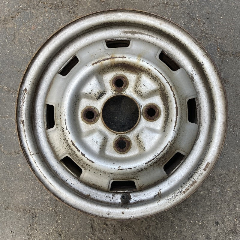 12" FIREFLY 85-86 12x4 silver Original OEM Wheel Rim — OEM WHEEL SHOP