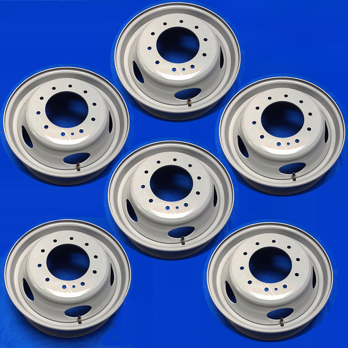 Set of 6 Brand New 19.5" 19.5x6 10 Lug Steel Wheels for Dodge RAM 4500 ...