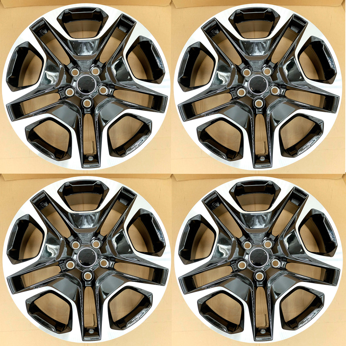 19” Set of 4 19x7.5 Machined Black Wheels for Toyota RAV4 2019-2024 OE ...